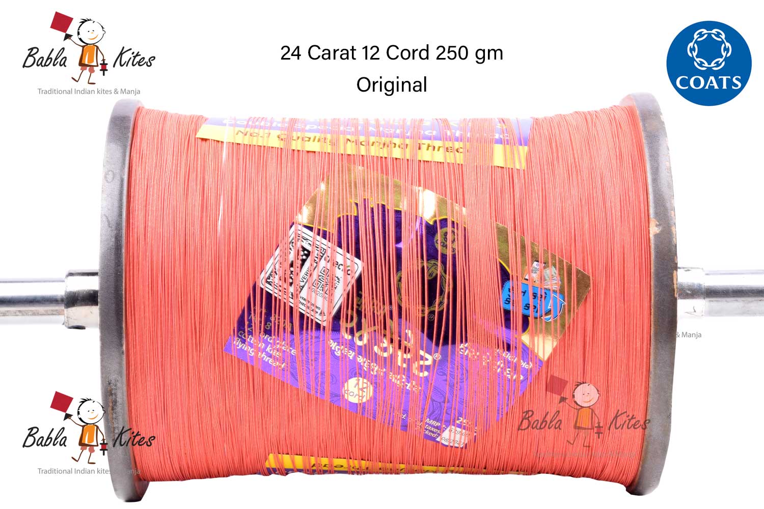 Buy 12 Cord All New 24 Carat by Coats Manjha (2 Reel) | Extra Strong ...